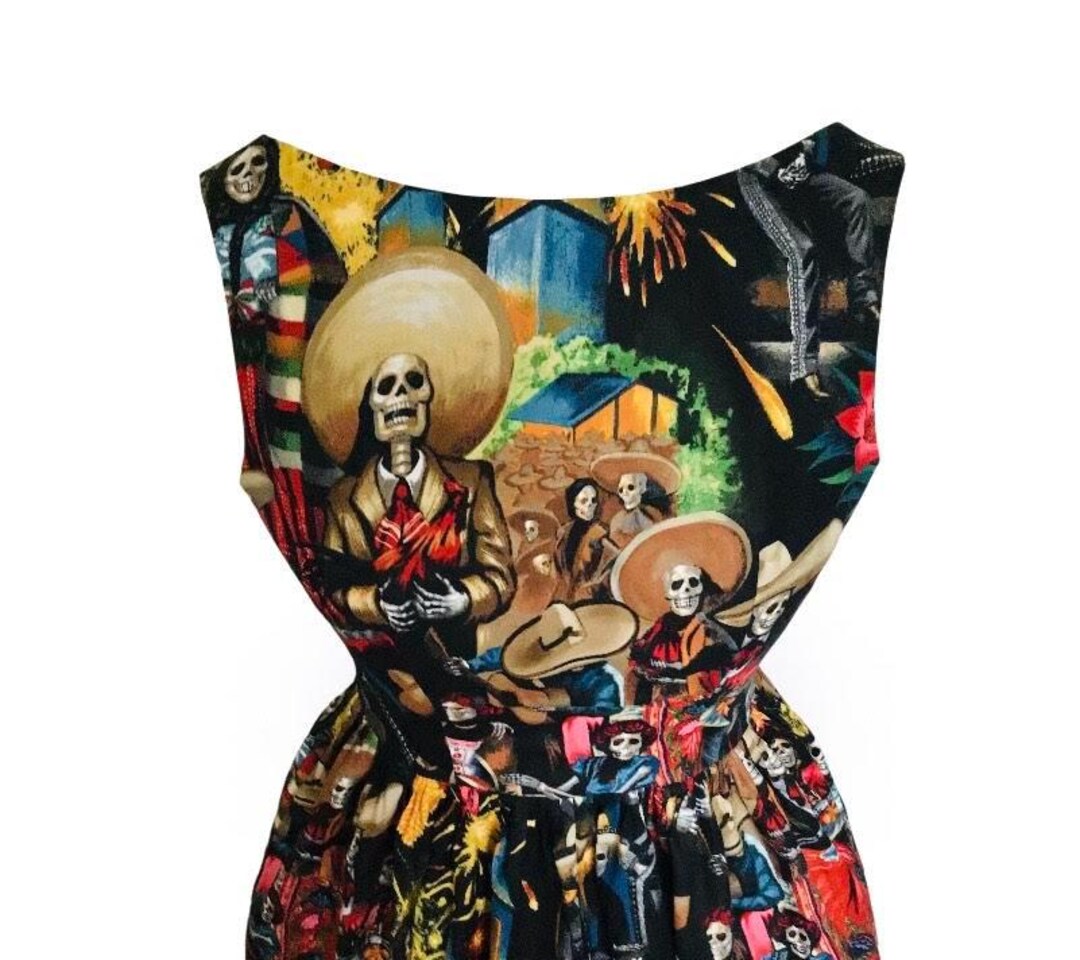 Fiesta Skeleton & Skull Dress - Etsy