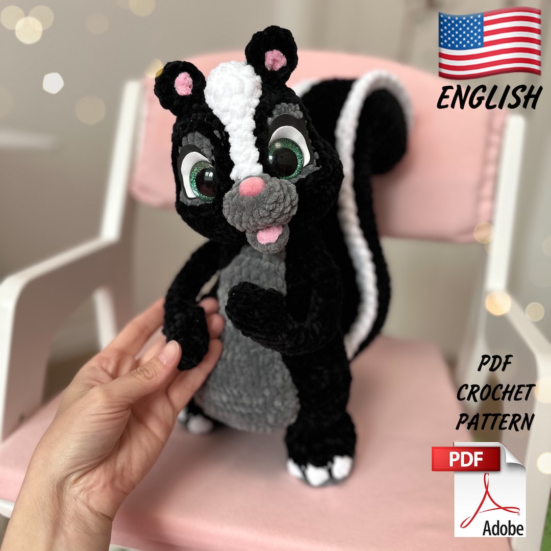 Crochet Pattern Skunk / Funny Plush Skunk / Crochet Design PDF Skunk ...