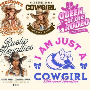 Retro Western Bundle PNG, Western Sublimation Bundle, Cowboy Cowgirl ...