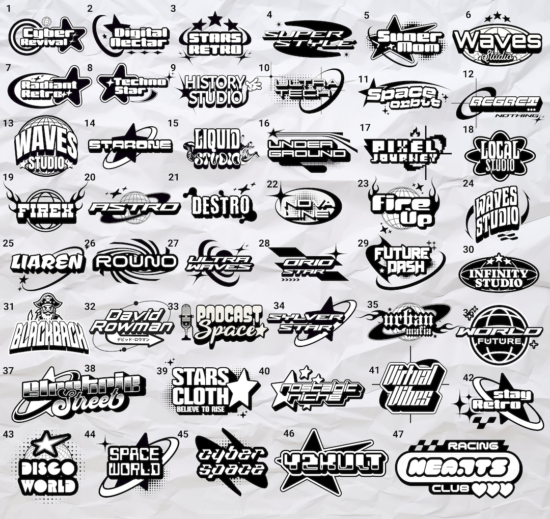 Custom Y2k Logo, Y2k Fashion,svg, Png, Eps, Pdf. (fast Delivery, High ...