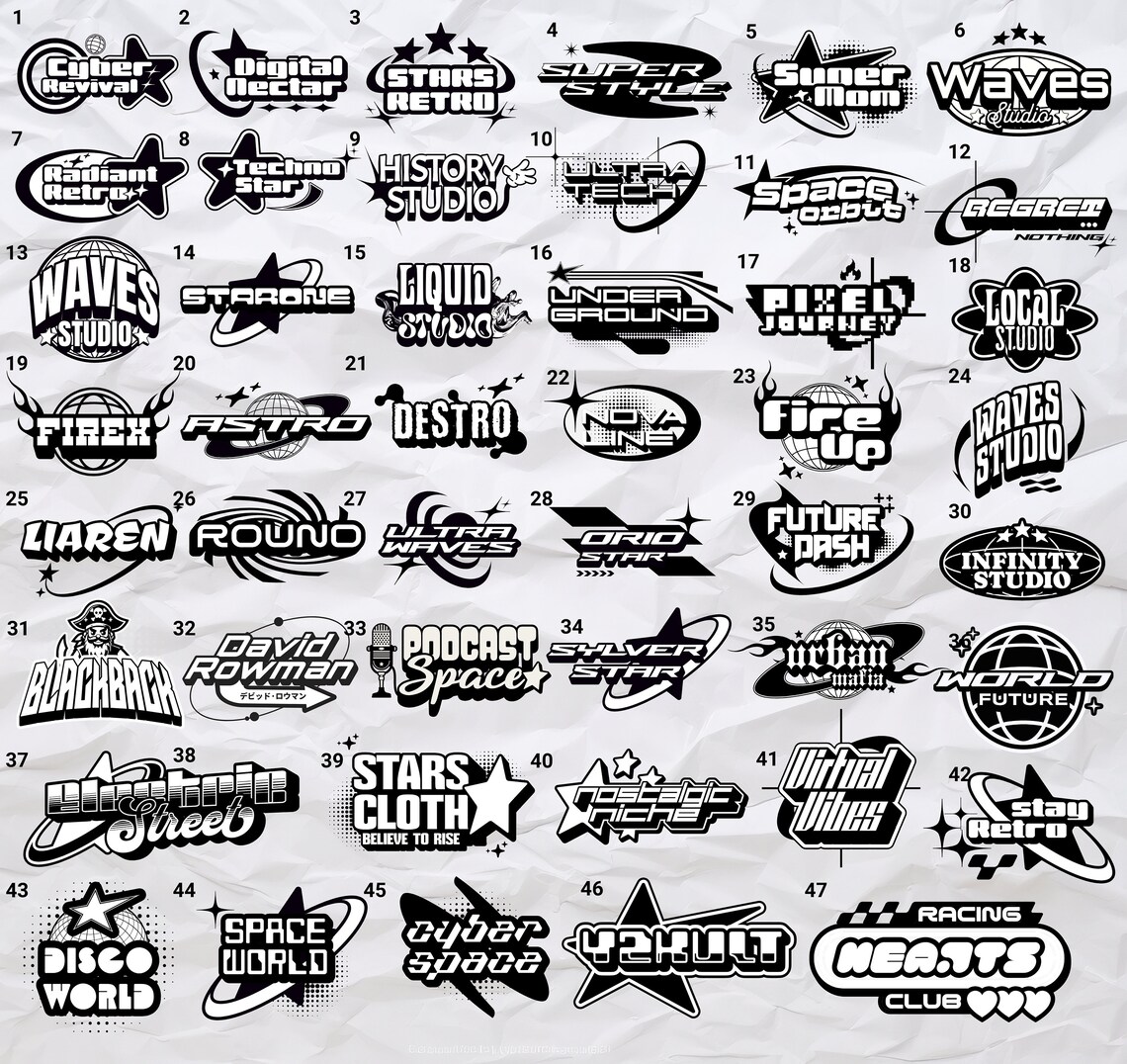 Custom Y2k Logo, Y2k Fashion,svg, Png, Eps, Pdf. (fast Delivery, High ...