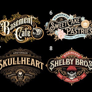 Vintage Logo | Victorian Style Logo | Custom Logo | Customizable Svg ...