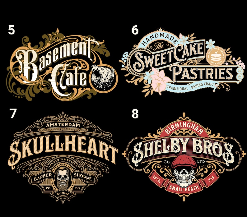Vintage Logo | Victorian Style Logo | Custom Logo | Customizable Svg ...