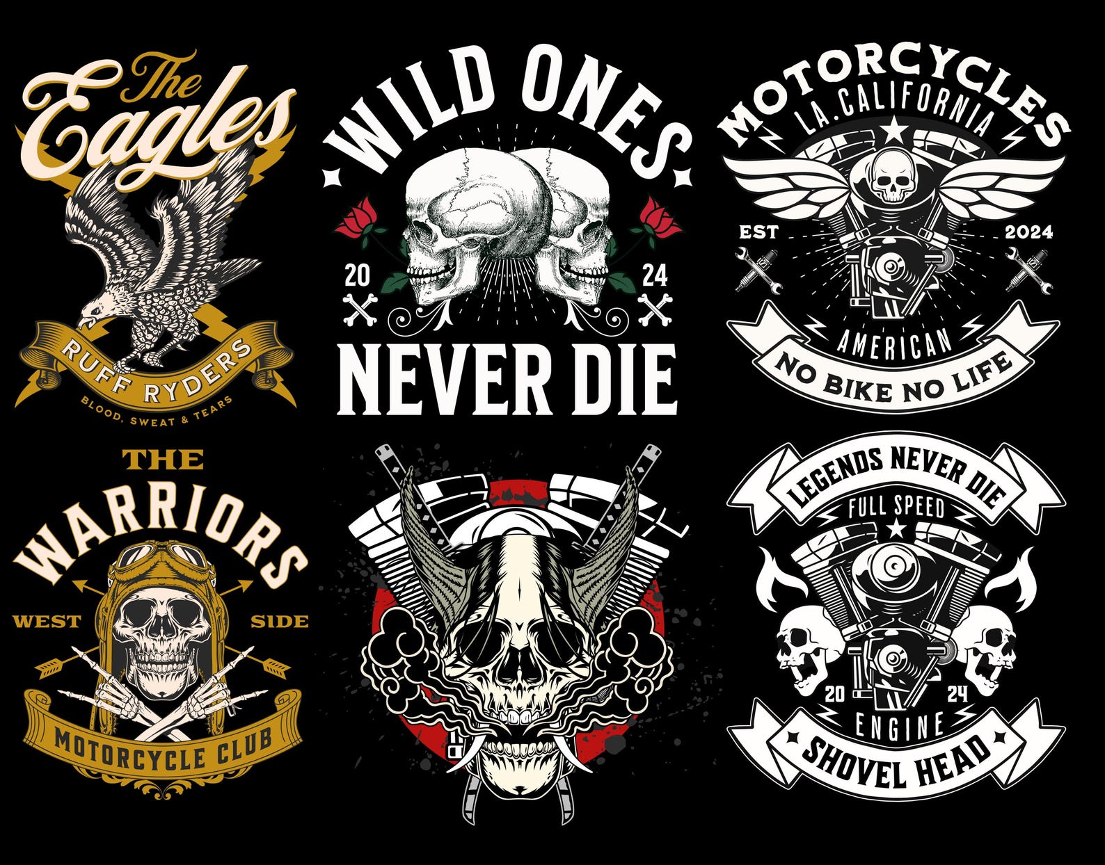Streetwear Motorcycle Biker PNG Designs, T-shirt Designs Bundle, Biker ...