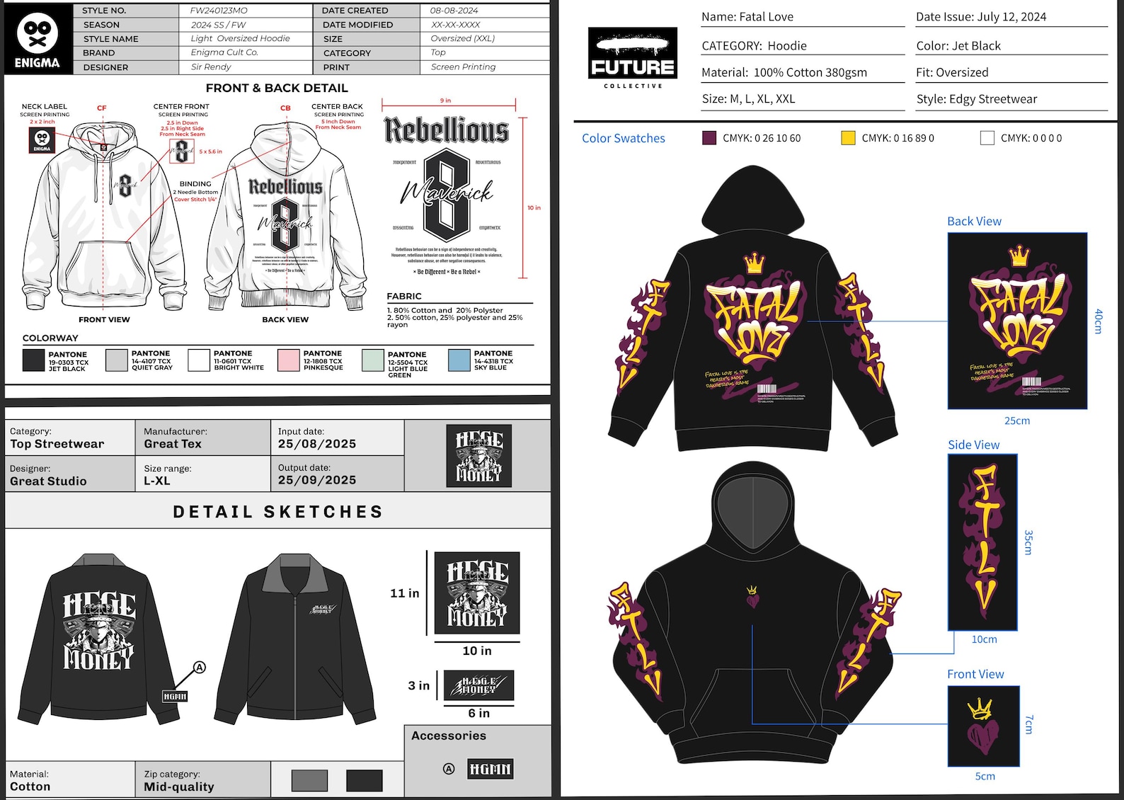 Streetwear Hoodie Mockup Template | Vector AI Files (digital Download ...