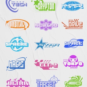 Y2k Chrome | Neon Flash Y2k | Logo Design Custom - Etsy