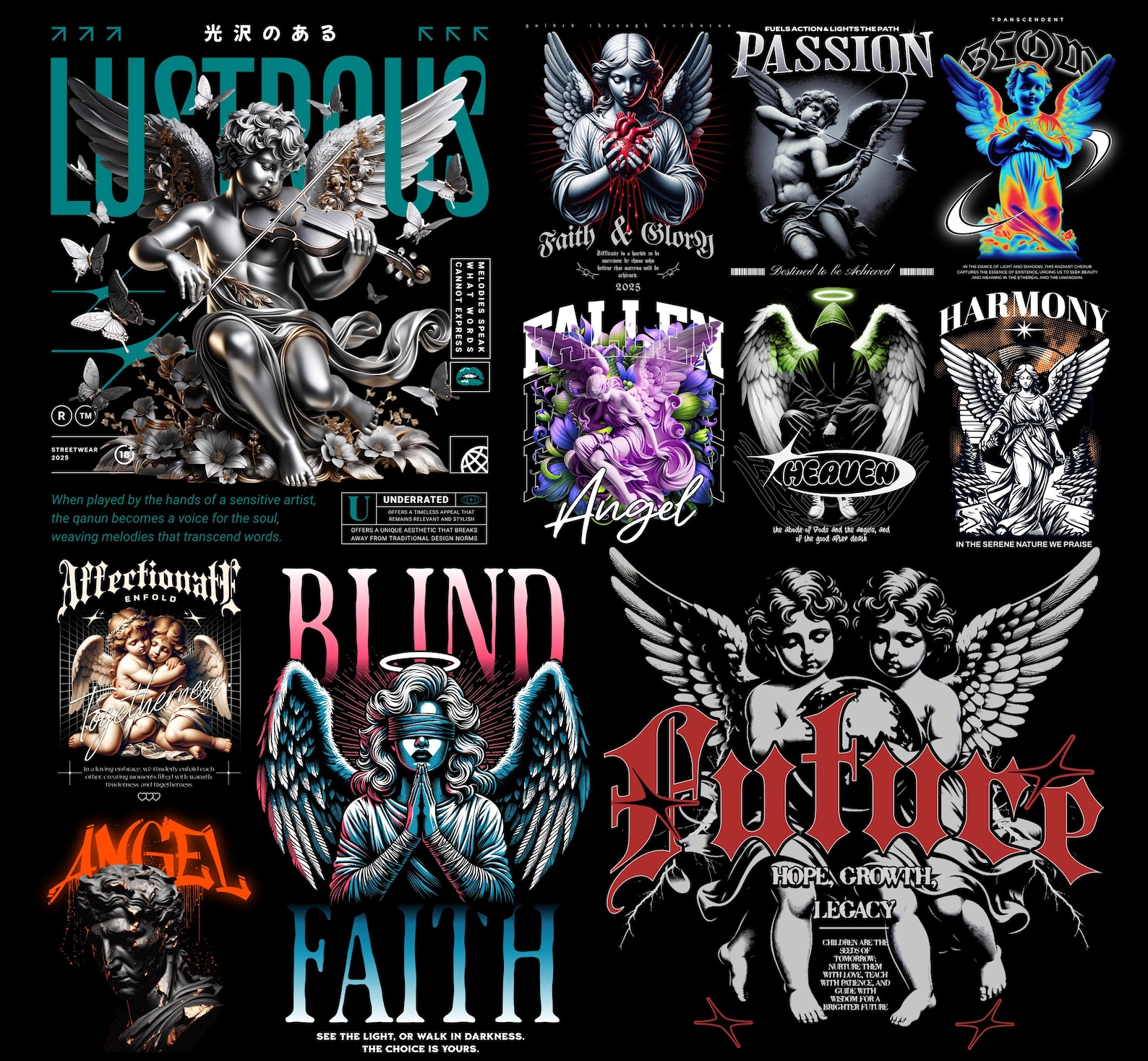 200+ Angel Streetwear Bundle | Angel Floral Inspired Png | Premium ...