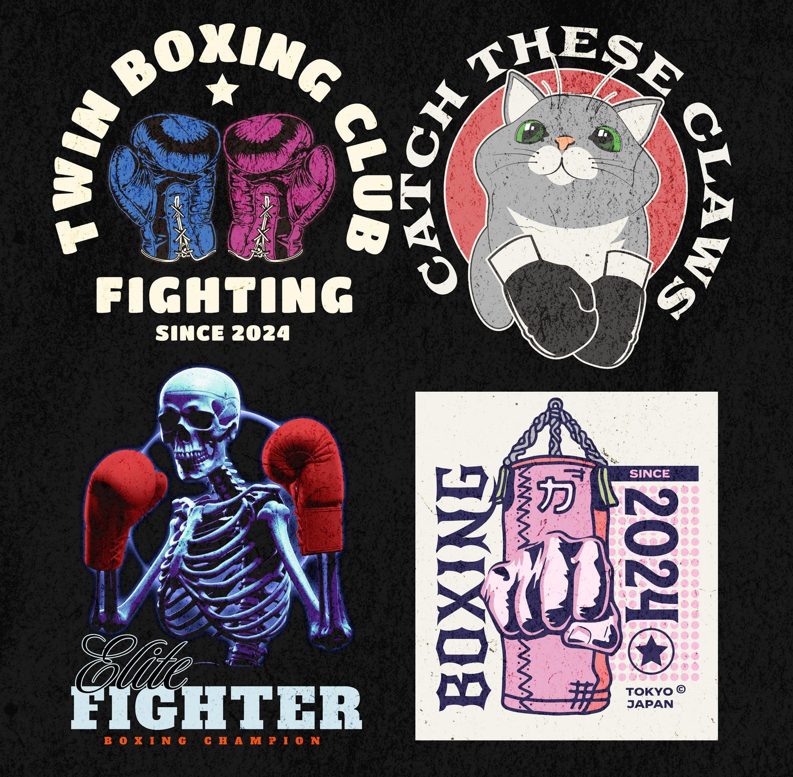 Boxing Trending T-shirt Design PNG File Bundle, Premium Quality ...
