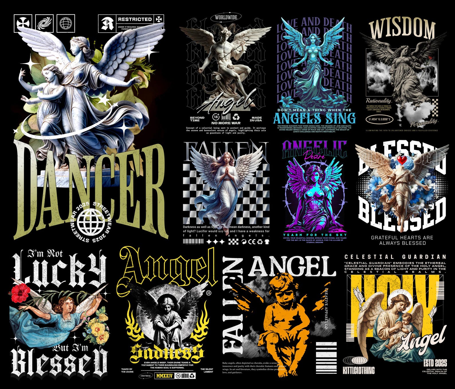 Angel Streetwear PNG Bundle | Urban T-shirt Designs (digital Download ...
