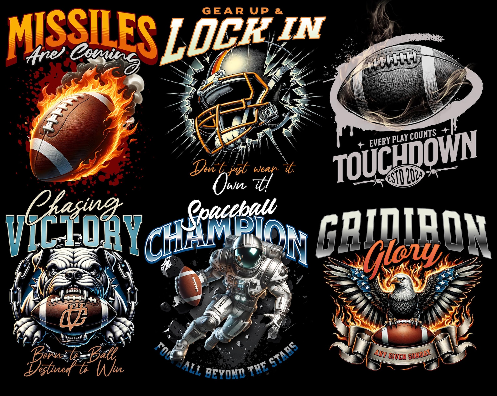 Vintage Football T-shirt Design Bundle – Retro Streetwear PNG Graphics ...