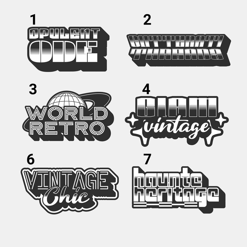 Custom Y2K Monochrome Logo, Black and White, Streetwear Log, Svg, Png ...