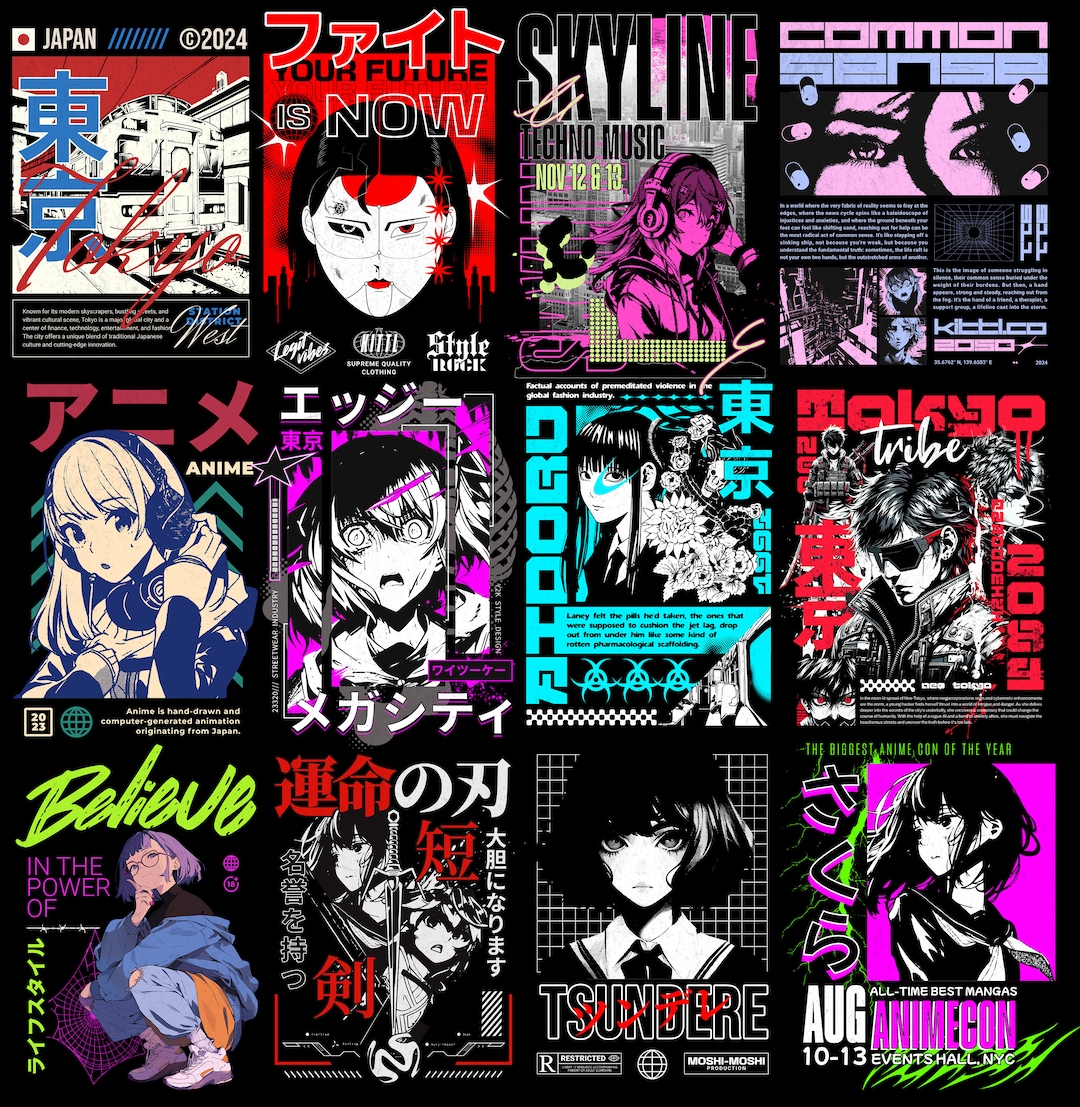Anime Png | Streetwear Anime | Premium Anime Design, Mega Bundle | High ...