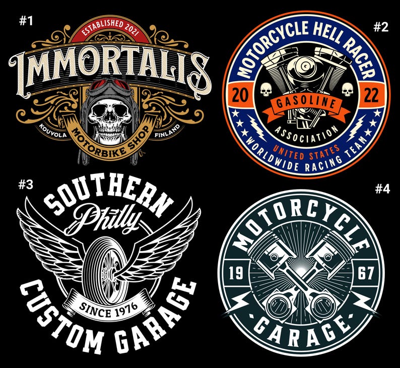 Custom Motorcycle Logo Design – Personalized Brand Graphics (PNG) - Etsy