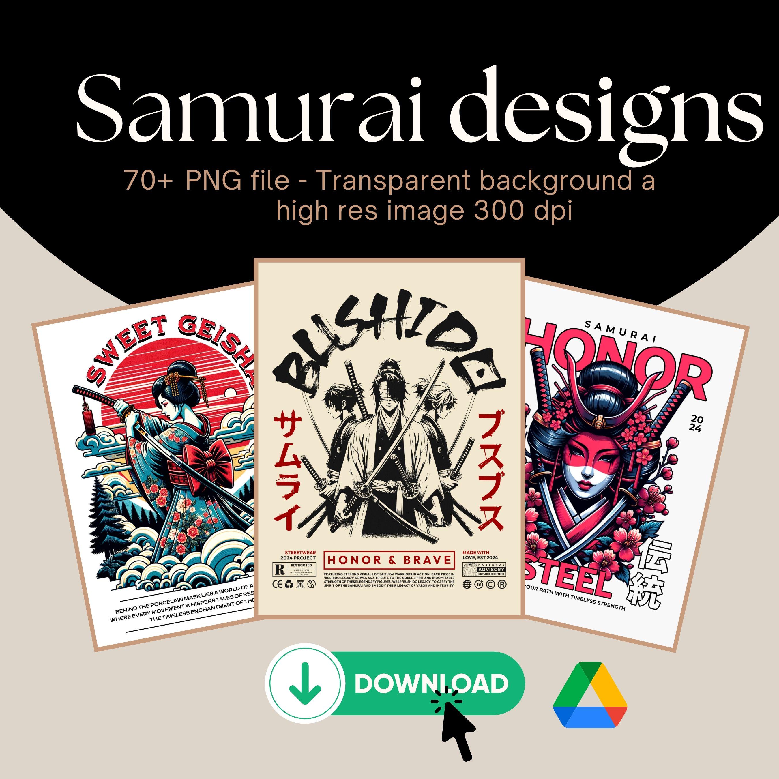 Japanese Design Bundle: Samurai Designs - Streetwear T-shirts - Urban ...
