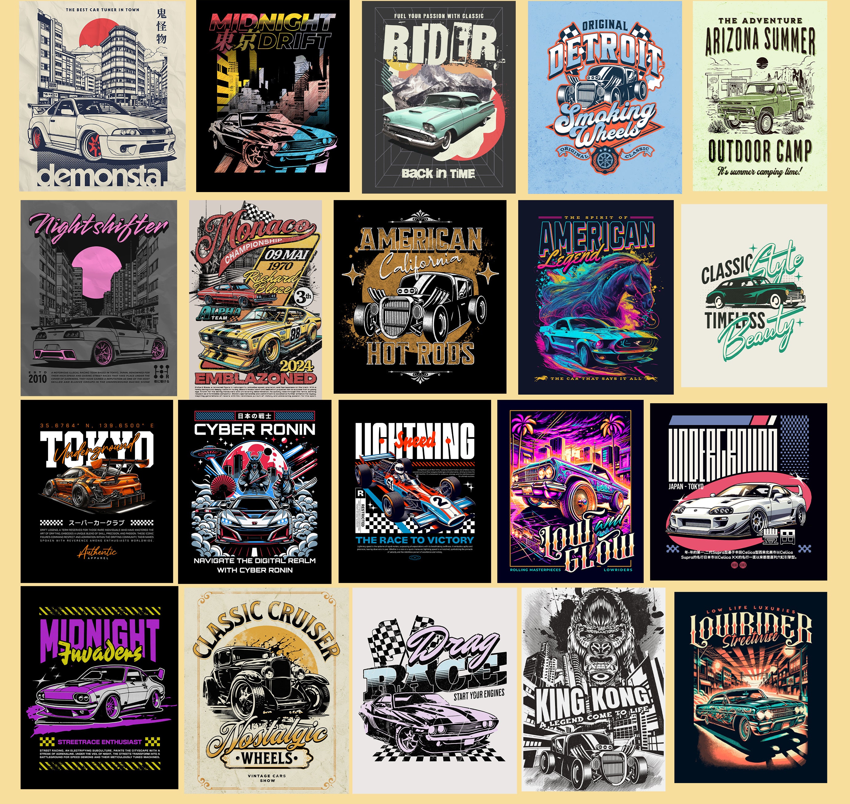 100+ Cars T-shirt Design Bundle | JDM PNG Graphics for Car Lovers ...