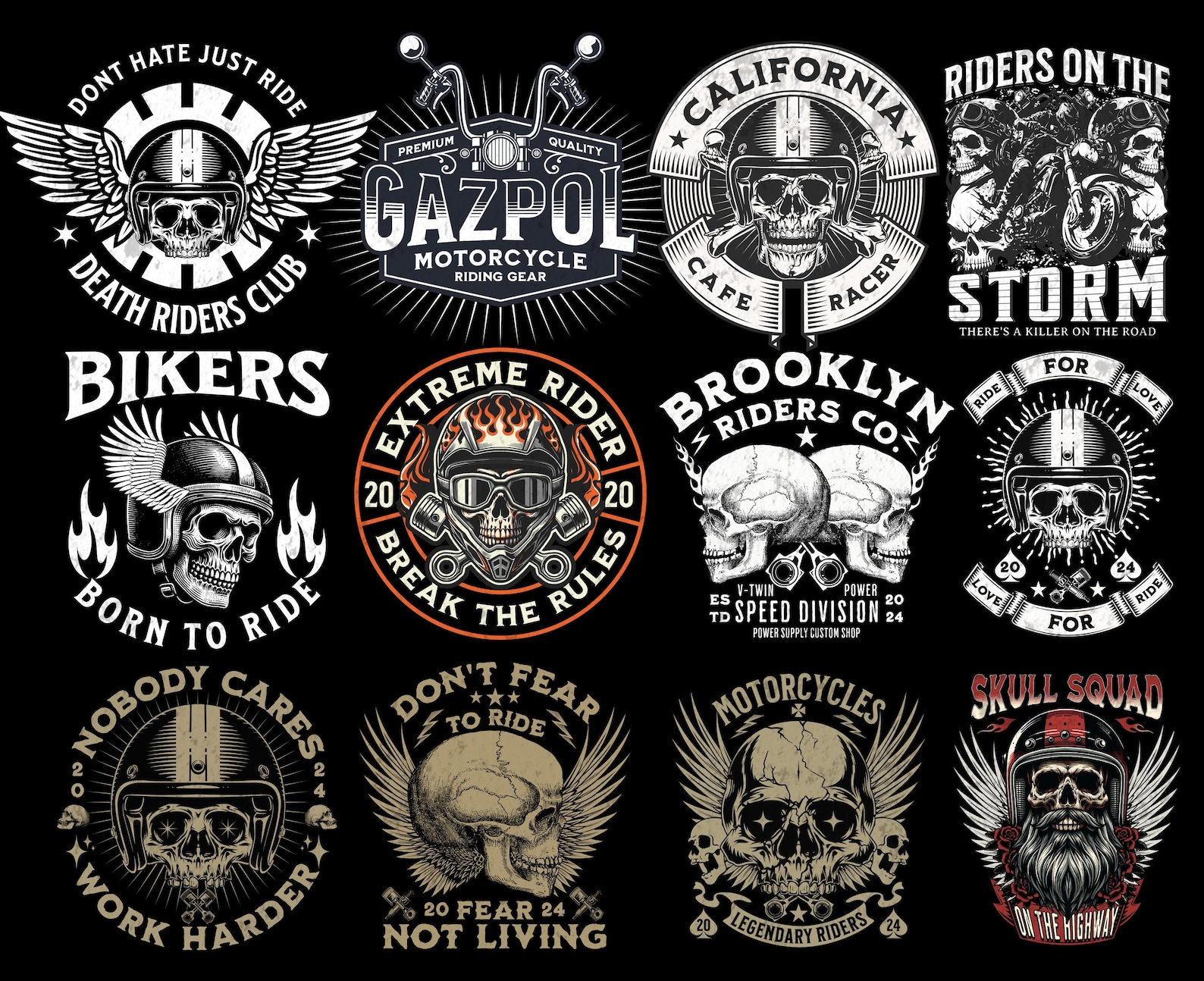 Streetwear Motorcycle Biker PNG Designs, T-shirt Designs Bundle, Biker ...