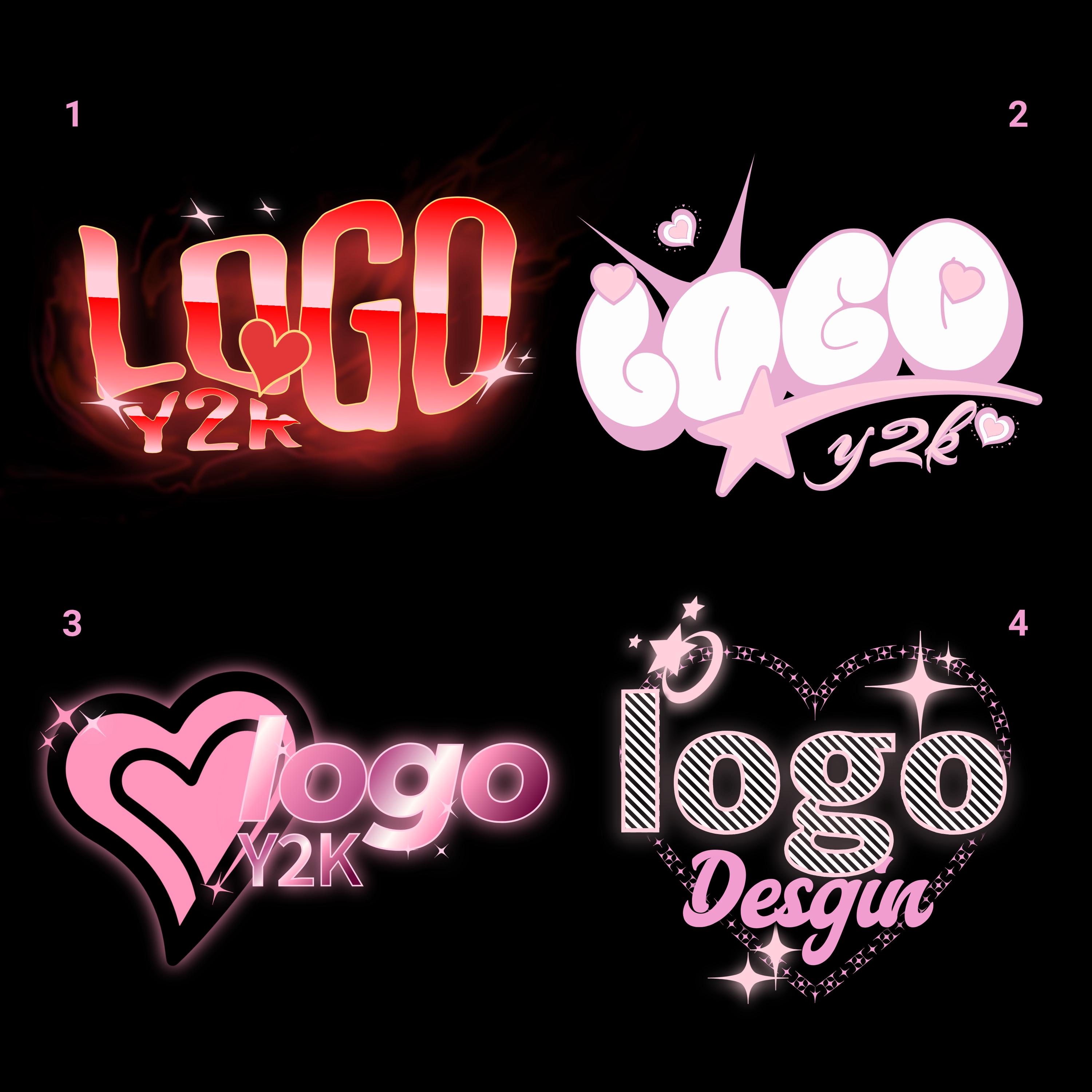 Y2k Chrome | Neon Flash Y2k | Logo Design Custom - Etsy