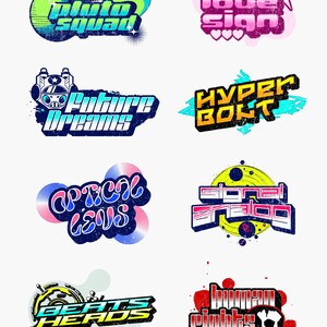 Y2k Chrome | Neon Flash Y2k | Logo Design Custom - Etsy