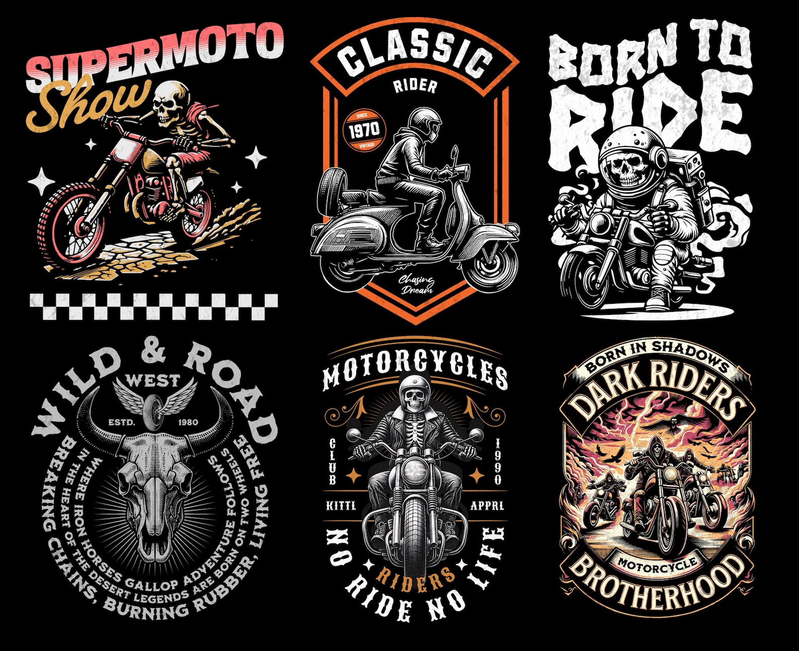 Streetwear Motorcycle Biker PNG Designs, T-shirt Designs Bundle, Biker ...