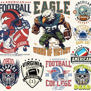 Team Logo Football. American Football Design Bundle T-shirt PNG, Unique ...