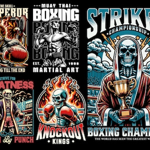 Boxing Trending T-shirt Design PNG File Bundle, Premium Quality ...
