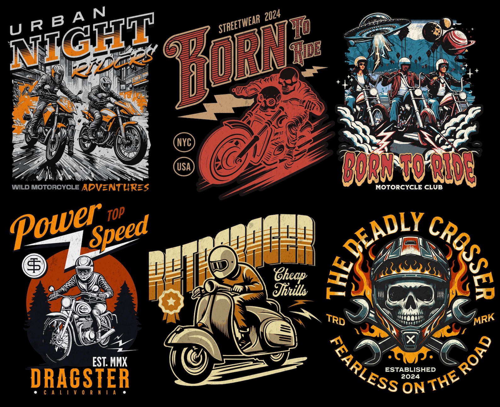 Streetwear Motorcycle Biker PNG Designs, T-shirt Designs Bundle, Biker ...