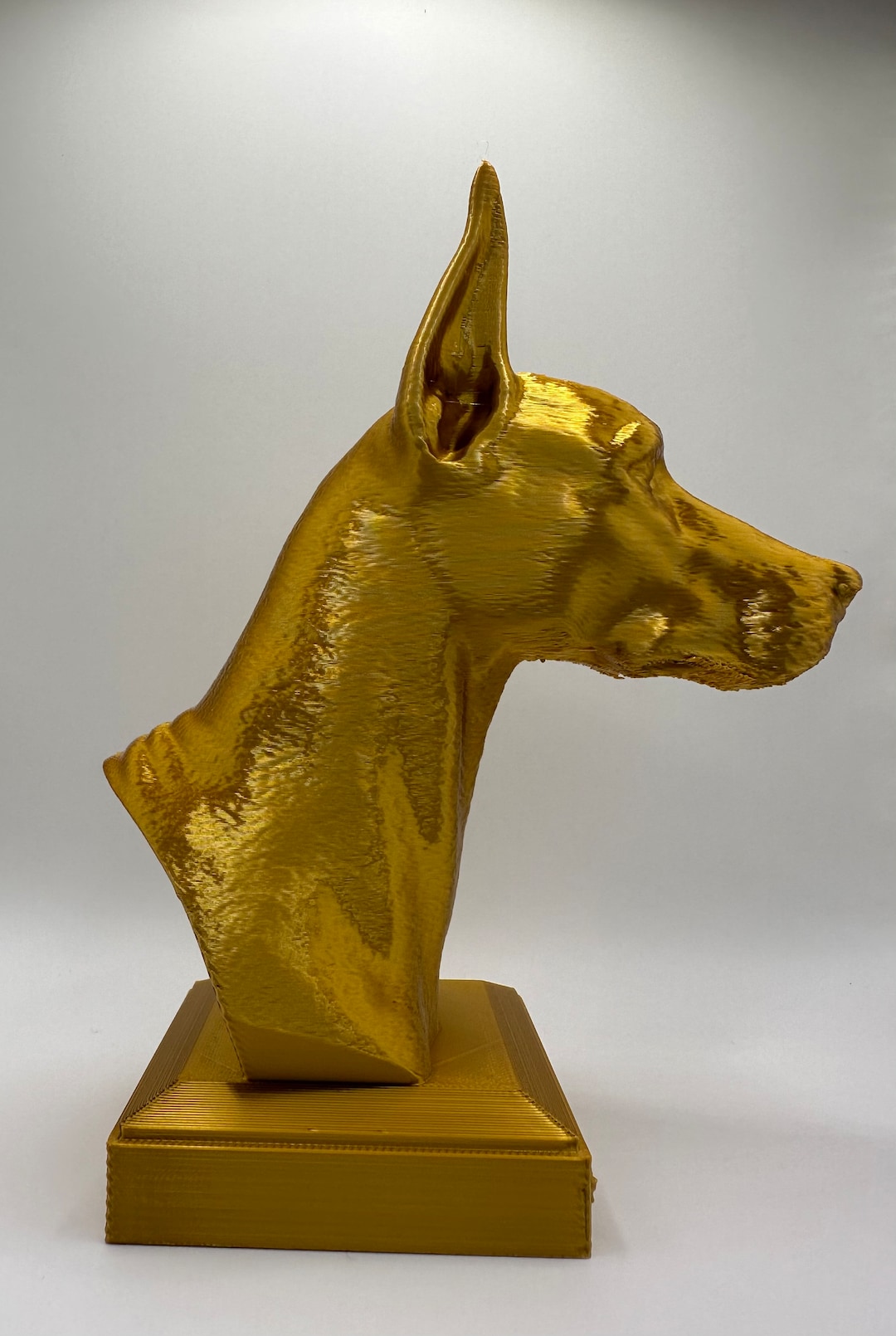 Doberman Dog Decorative Gold or Marble Statue Bust With Personalization ...