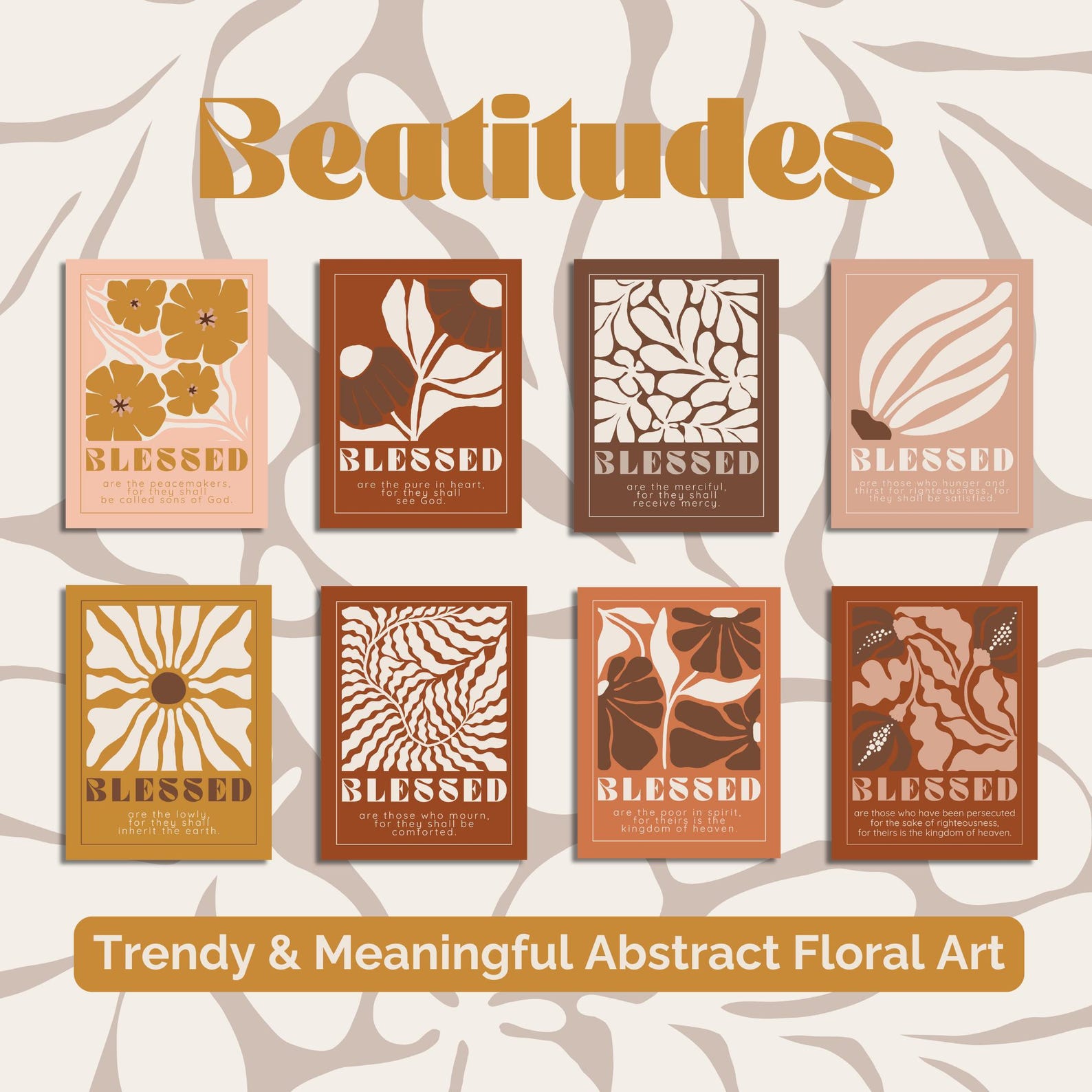 Beatitudes Artwork | Matthew 5 Sermon on the Mount | Bible Verse Poster ...