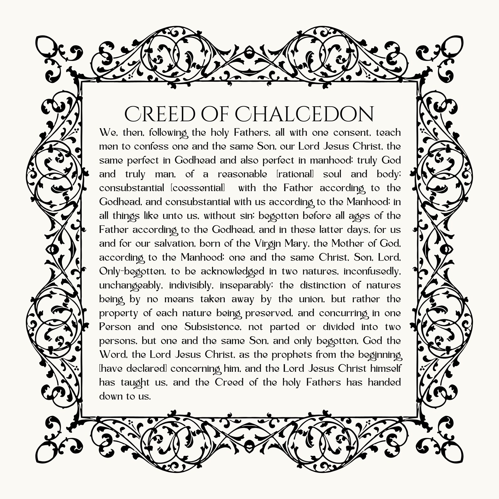 Christian Creeds Art Print Set: Nicene, Apostles', Chalcedon ...