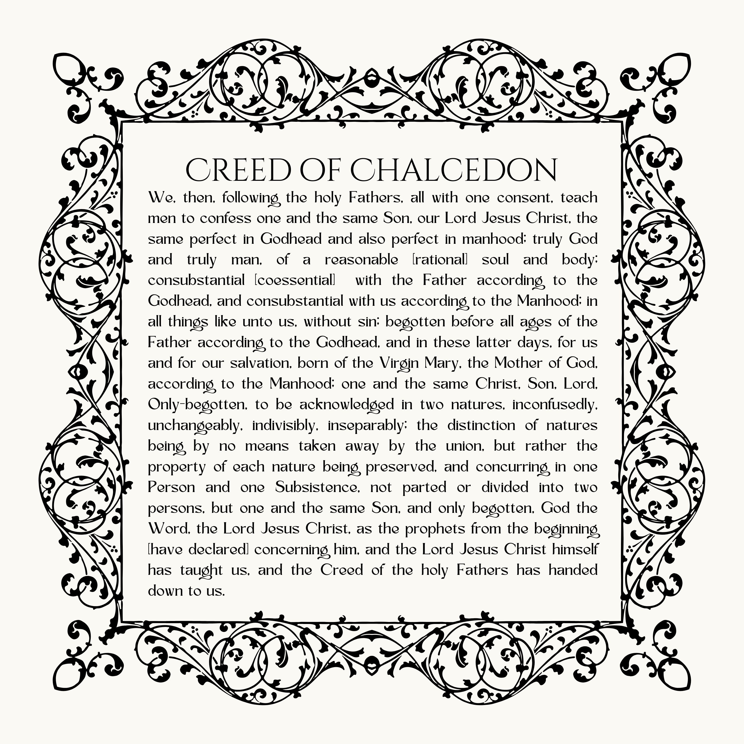 Christian Creeds Art Print Set: Nicene, Apostles', Chalcedon ...