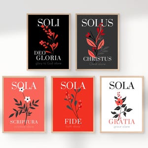 Set of 5 Five Solas Digital Download Posters Sola Fide Sola Gratia ...