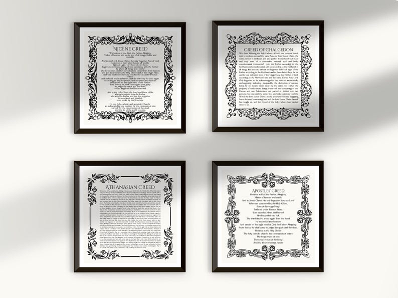 Christian Creeds Art Print Set: Nicene, Apostles', Chalcedon ...