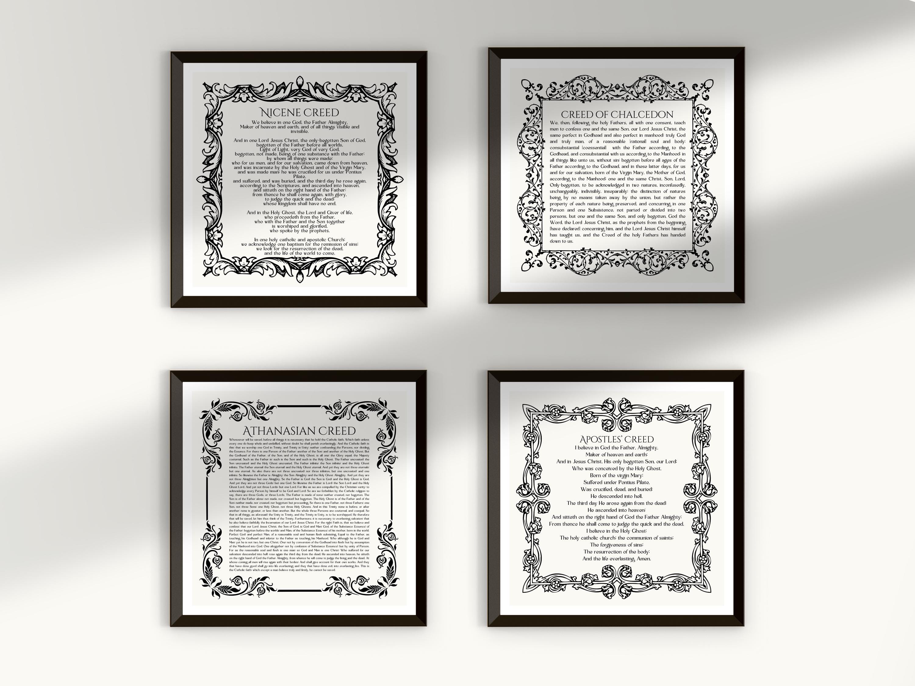 Christian Creeds Art Print Set: Nicene, Apostles', Chalcedon ...