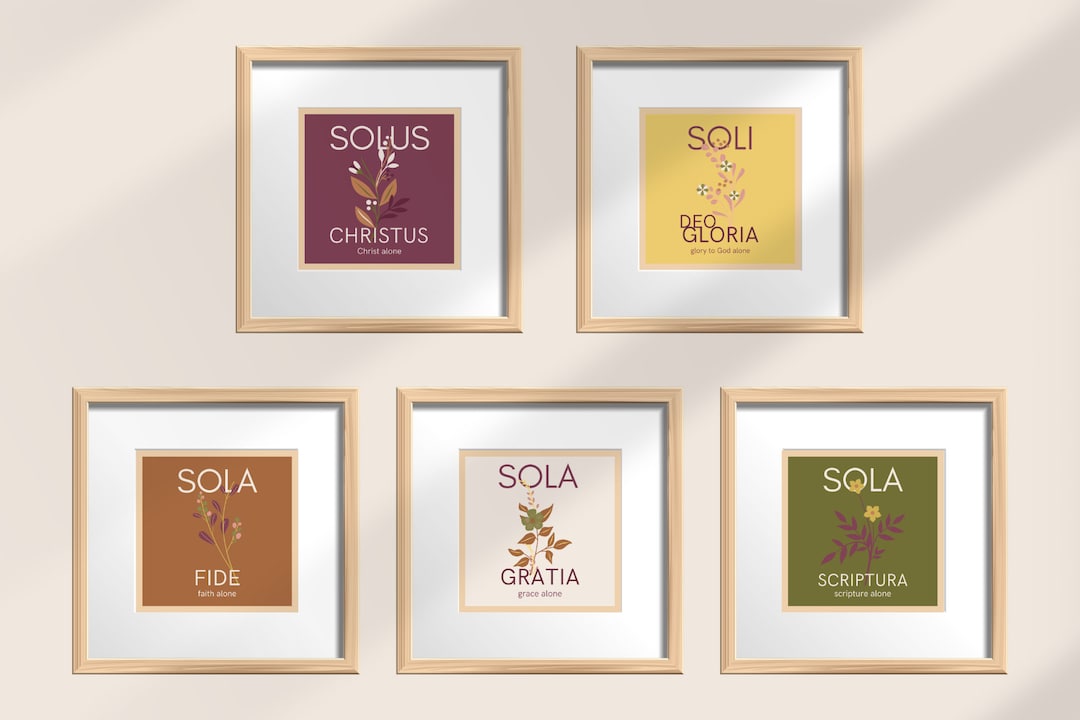 Set of Five Solas Instant Download Posters | Soli Deo Gloria | Solus ...