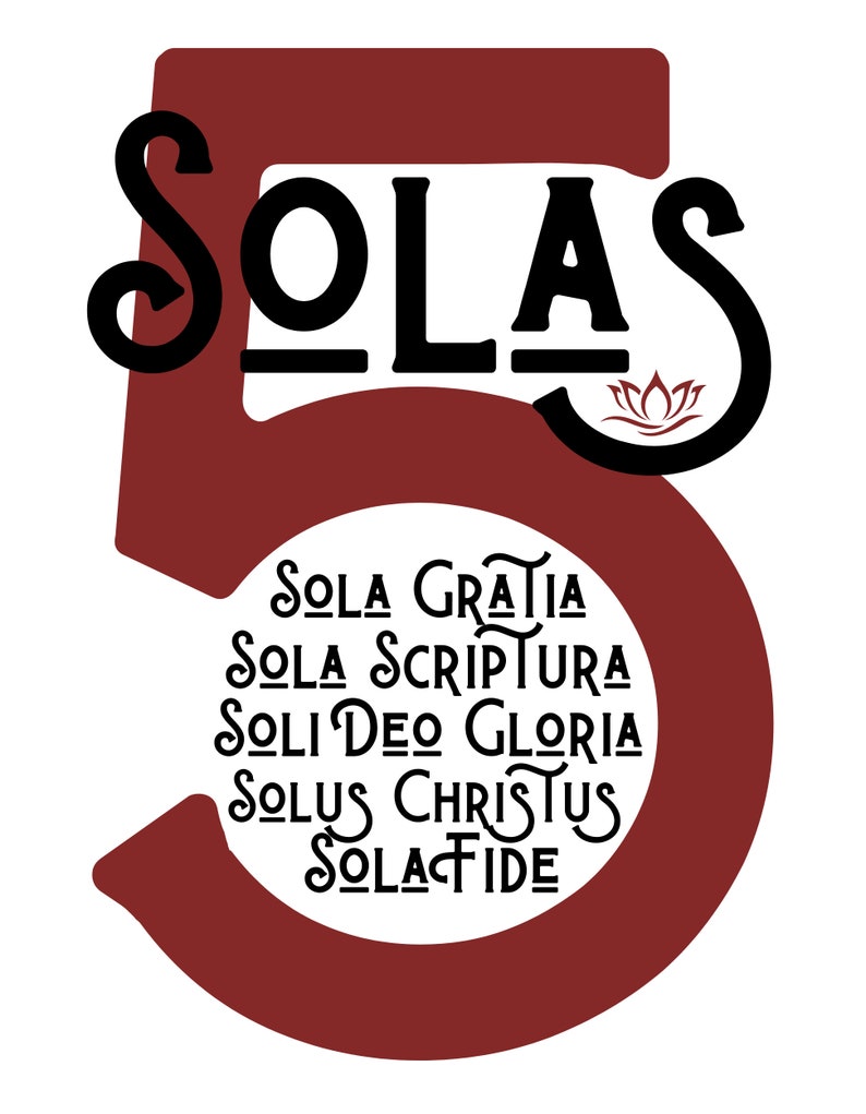 5 Solas Set of 5 Digital Download Graphics Reformed Art Graphic Sola ...