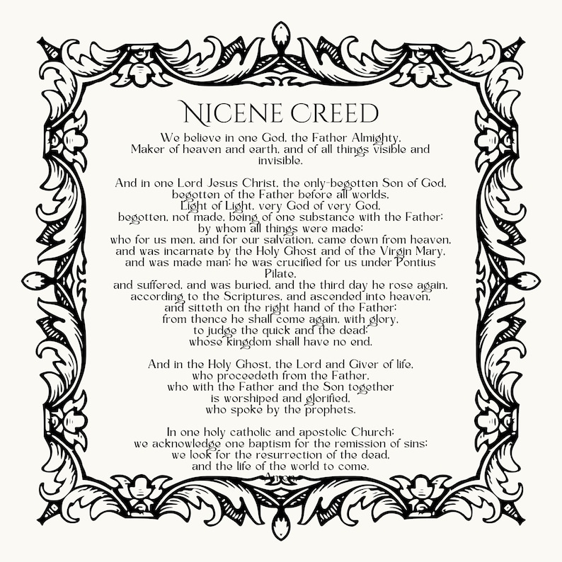 Christian Creeds Art Print Set: Nicene, Apostles', Chalcedon ...