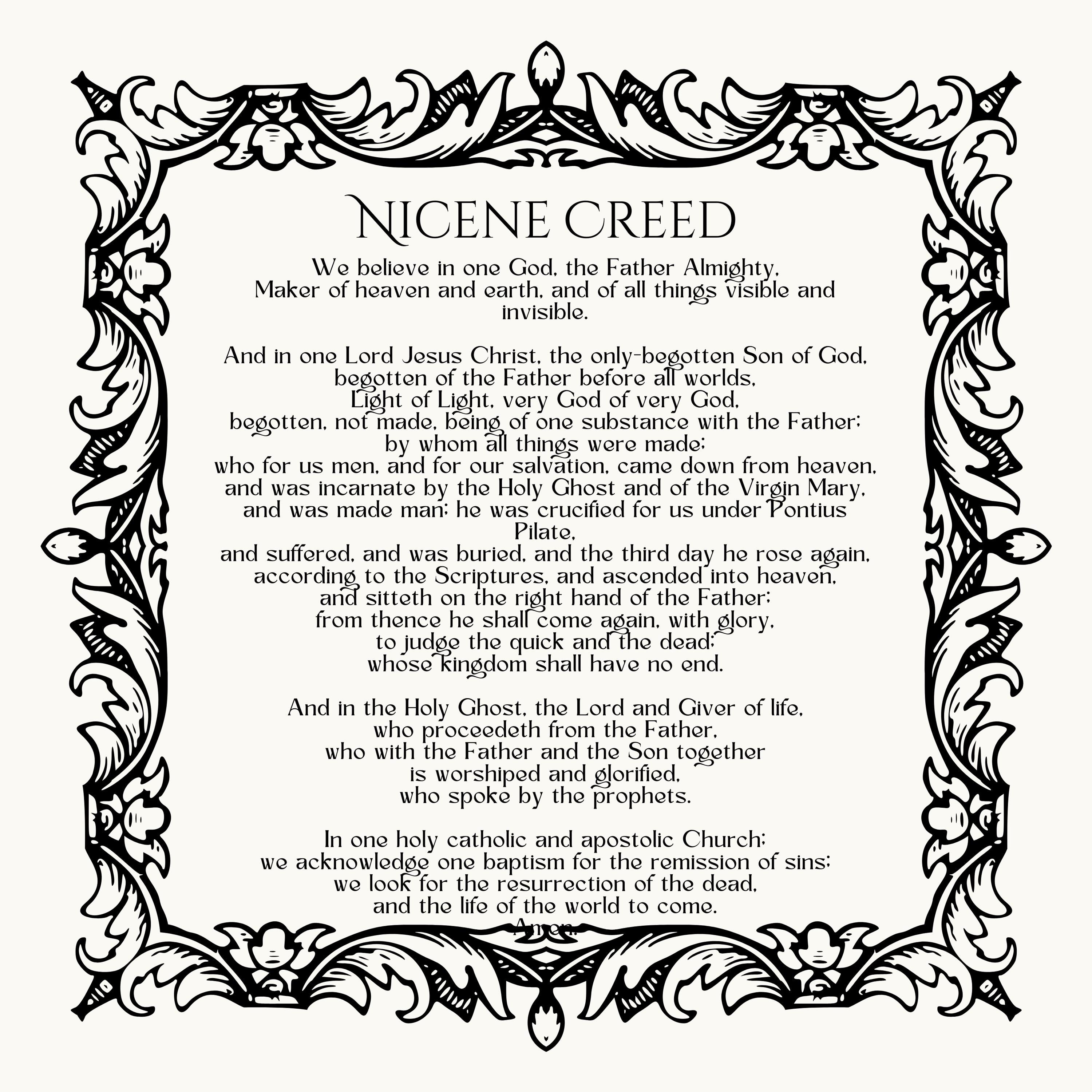 Christian Creeds Art Print Set: Nicene, Apostles', Chalcedon ...