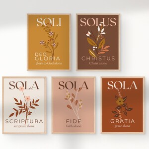 Five Solas Printable Posters in Fall Colors Sola Fide, Gratia ...