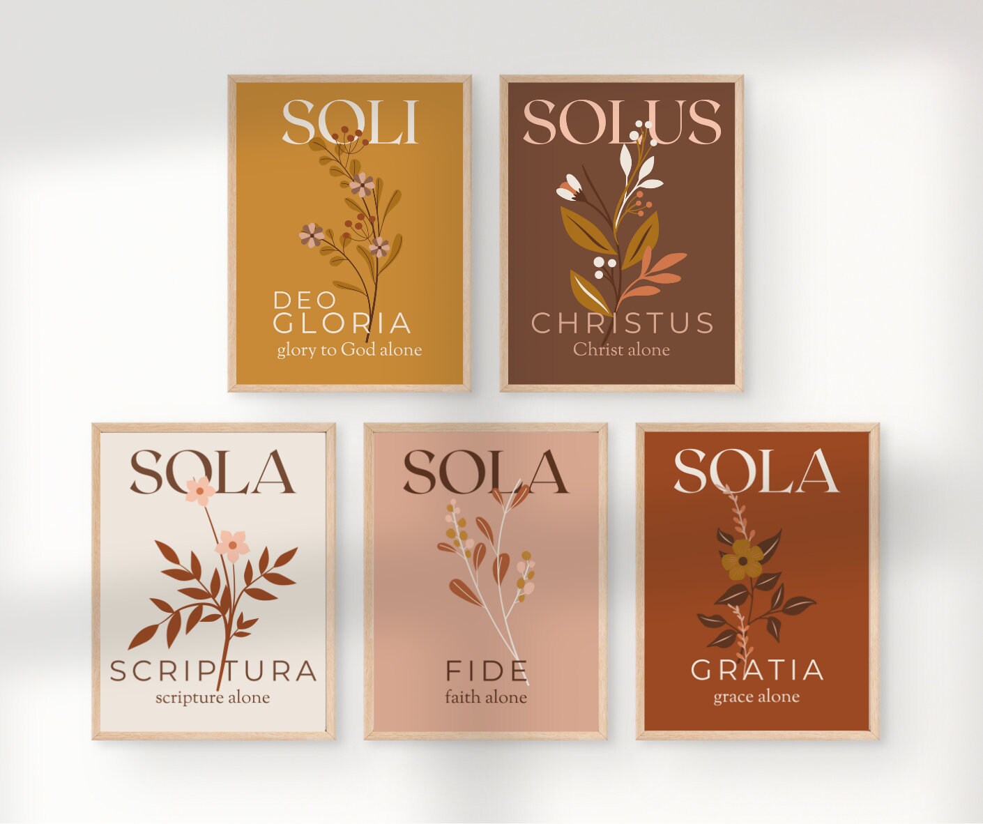 Five Solas Printable Posters in Fall Colors Sola Fide, Gratia ...