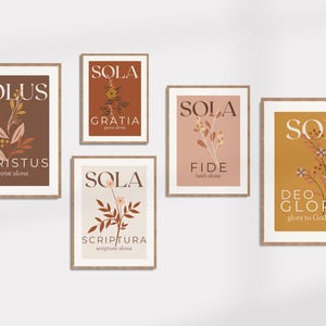 Five Solas Printable Posters in Fall Colors | Sola Fide, Gratia ...