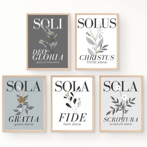 Set of 5 Five Solas Digital Download Posters | Sola Fide | Sola Gratia ...