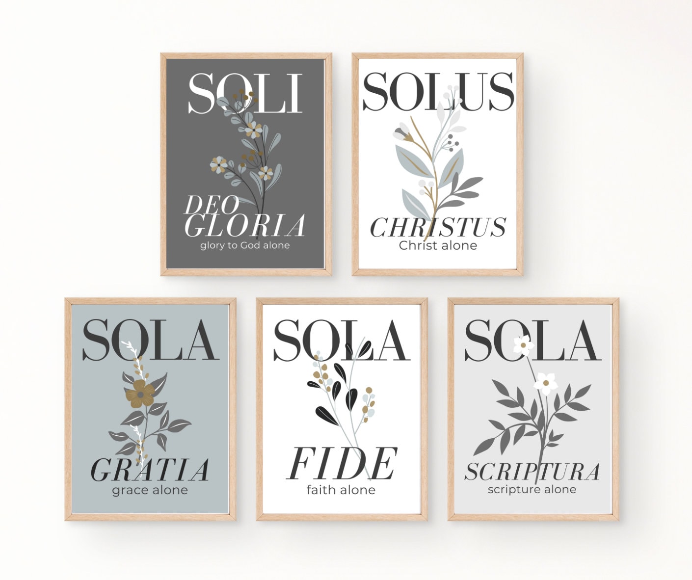 Set of 5 Five Solas Digital Download Posters | Sola Fide | Sola Gratia ...
