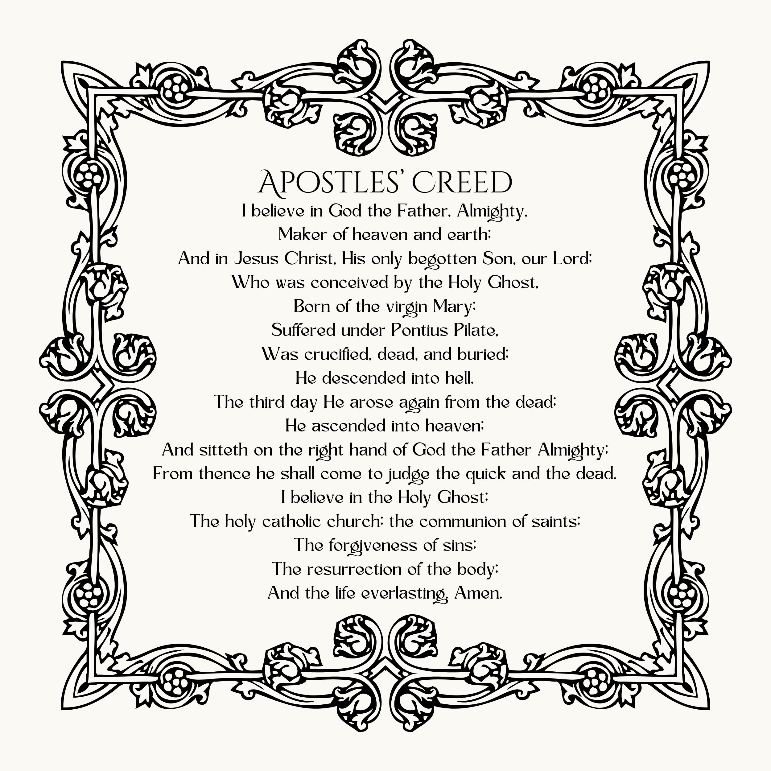 Christian Creeds Art Print Set: Nicene, Apostles', Chalcedon ...