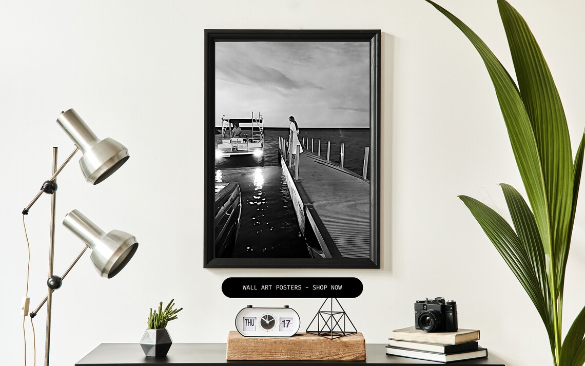 Pontoon Boat Launch Poster Night Boat Launch Abstract Boat Launch ...