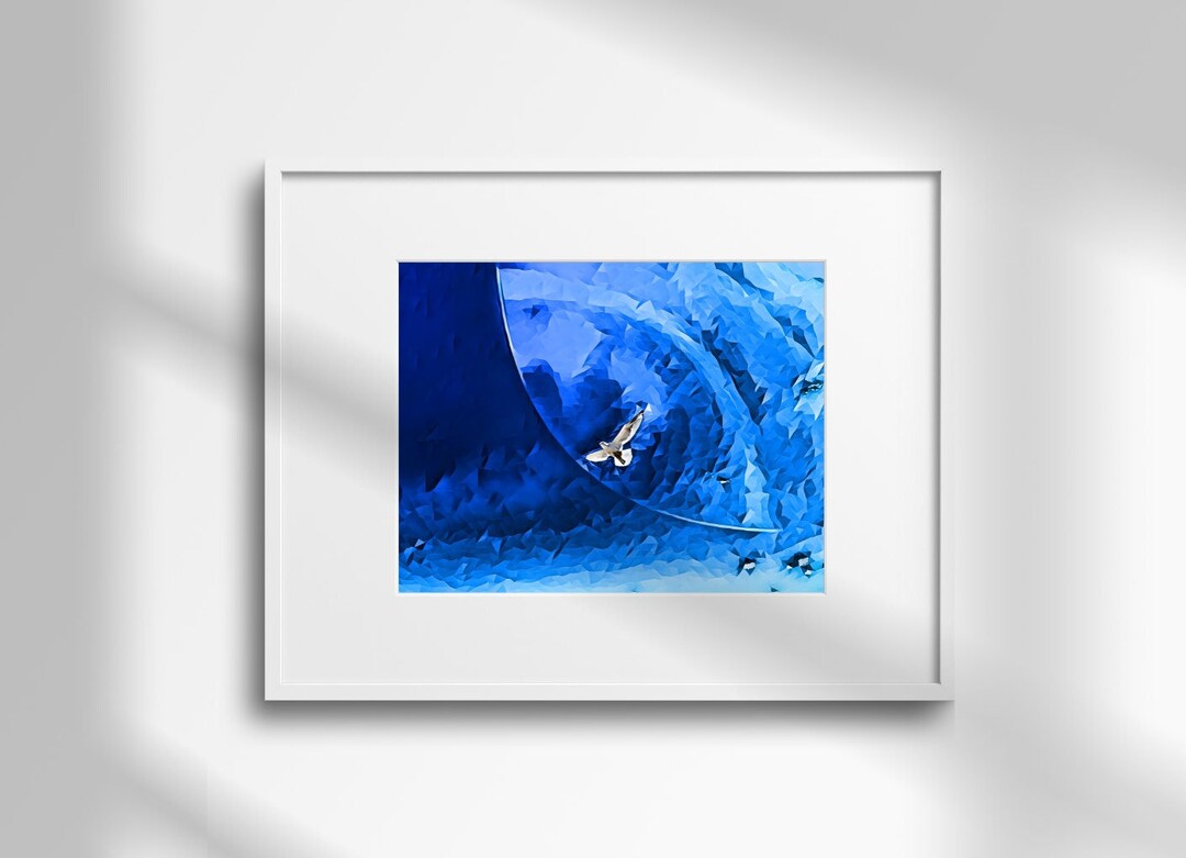 Seagull Seascape Poster: Abstract Nautical Art (digital Download) - Etsy