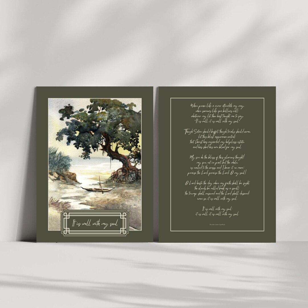 It is Well With My Soul Hymn by Horatio Gates Spafford | Printable Wall ...