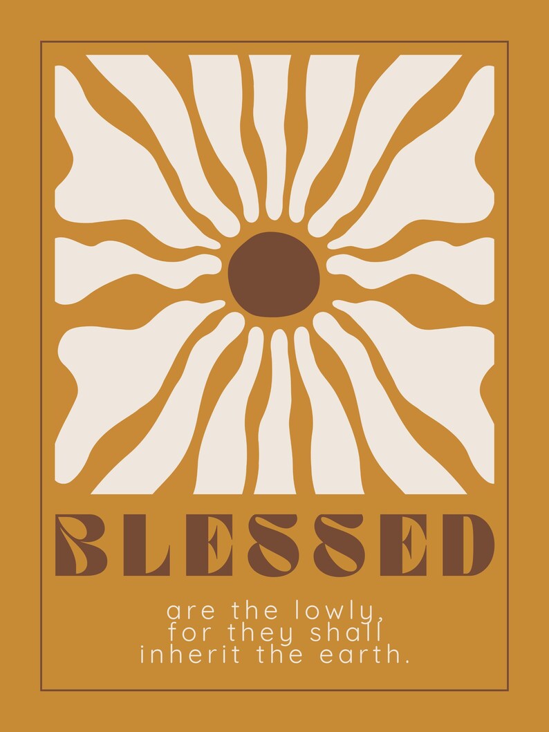 Beatitudes Artwork | Matthew 5 Sermon on the Mount | Bible Verse Poster ...
