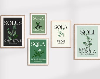 Set of 5 Five Solas Digital Download Posters Sola Fide Sola Gratia ...