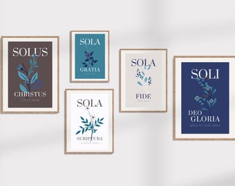 Set of 5 Five Solas Digital Download Posters Sola Fide Sola Gratia ...