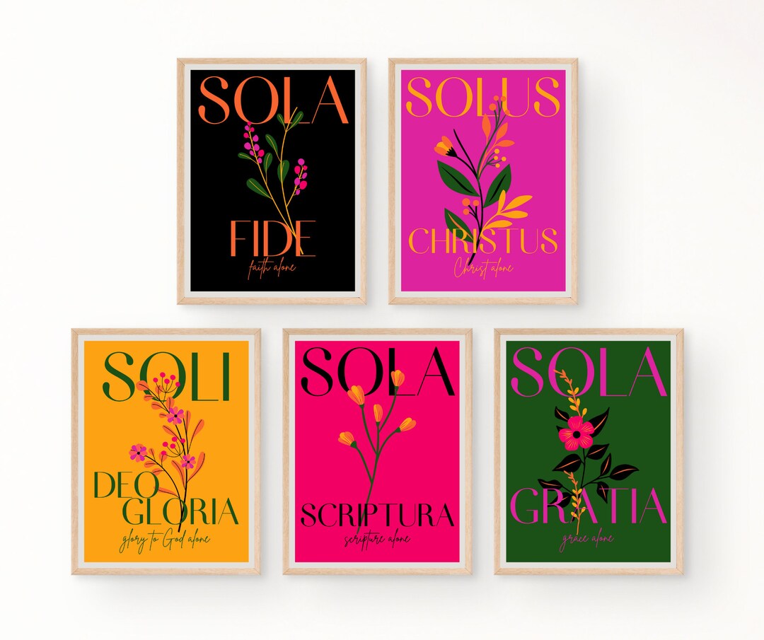 5 Solas Digital Download Posters | Sola Fide | Sola Gratia | Solus ...